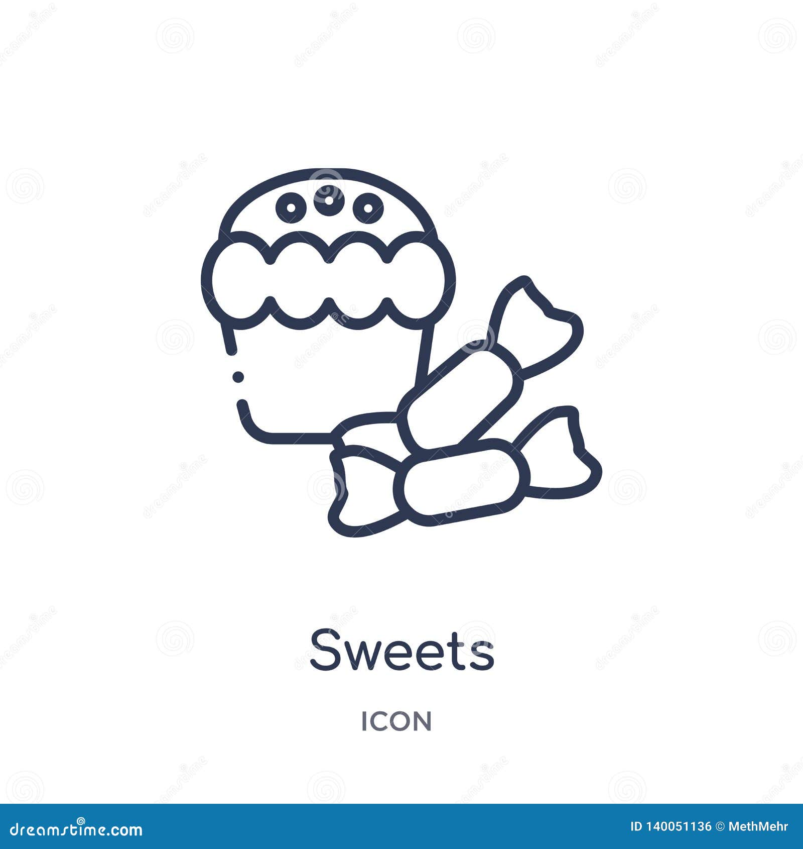 Linear Sweets Icon from Christmas Outline Collection. Thin Line Sweets ...