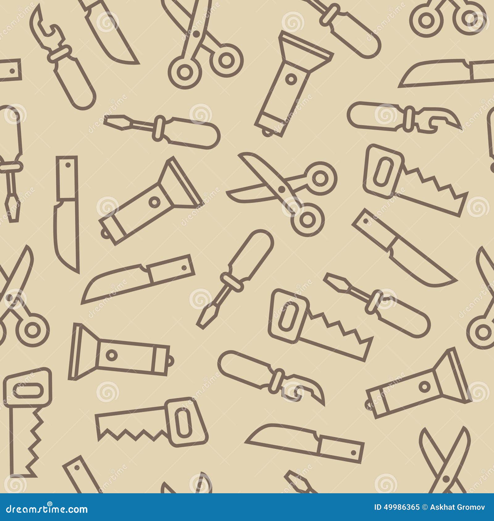 Linear Swiss Knife Tools Seamless Pattern Stock Vector - Illustration ...