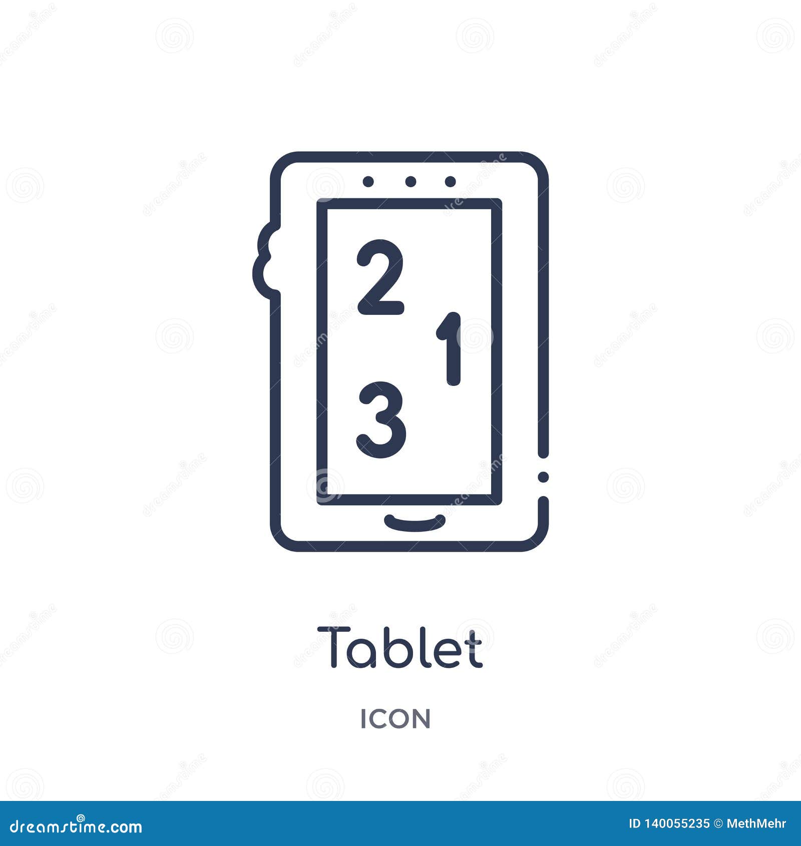 Linear Tablet Icon from Education Outline Collection. Thin Line Tablet ...
