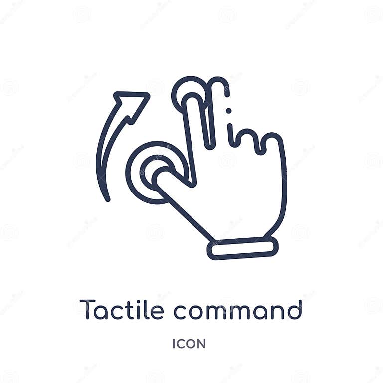 Linear Tactile Command Down Gesture Icon from Hands and Guestures ...