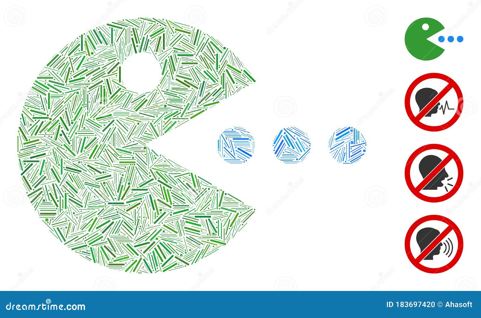 Linear Talking Smiley Icon Vector Collage Stock Illustration ...