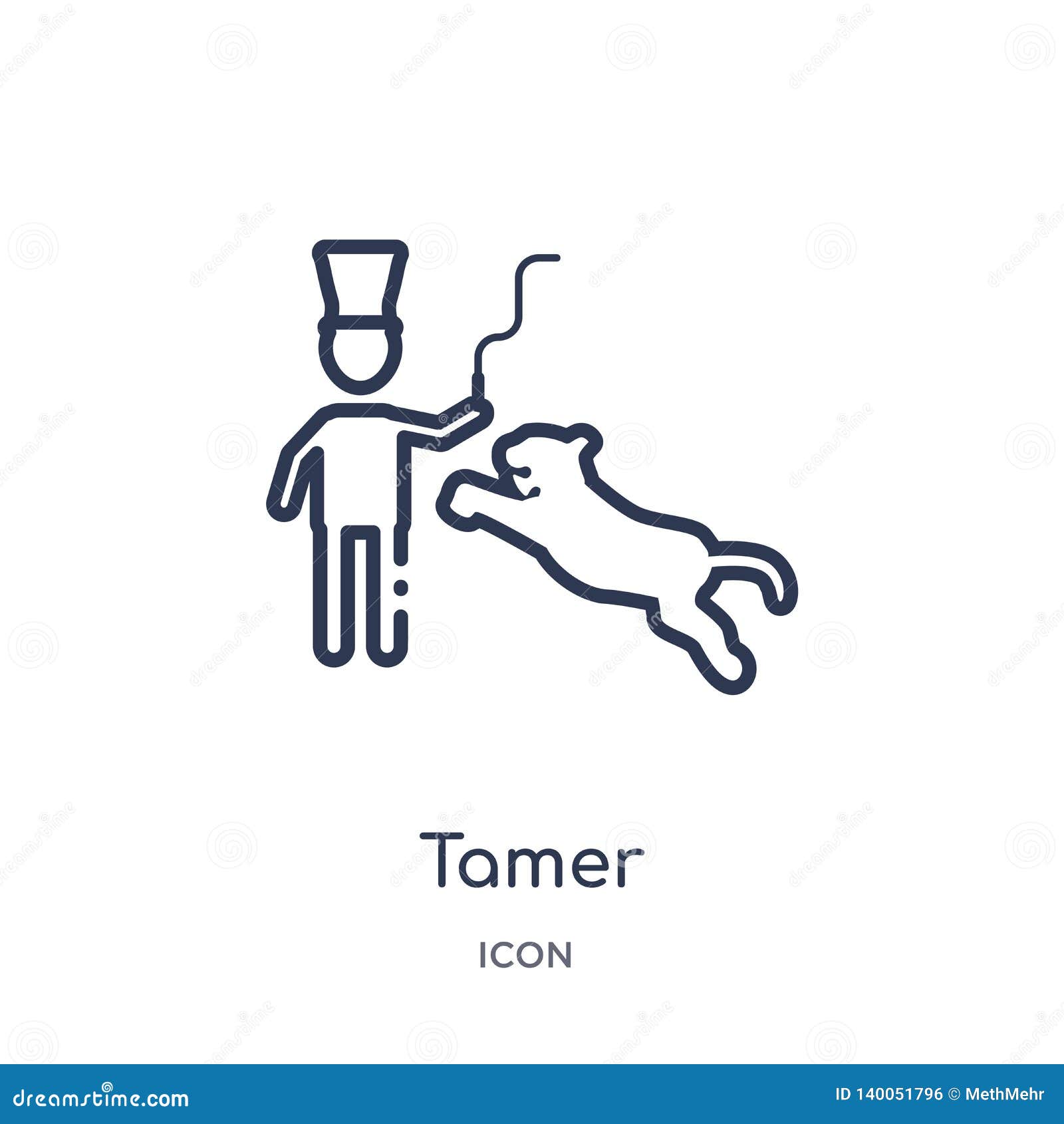 Linear Tamer Icon from Circus Outline Collection. Thin Line Tamer ...