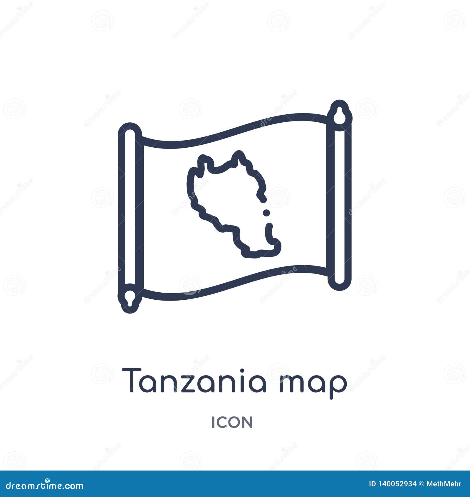 Linear Tanzania Map Icon From Countrymaps Outline Collection Thin Line