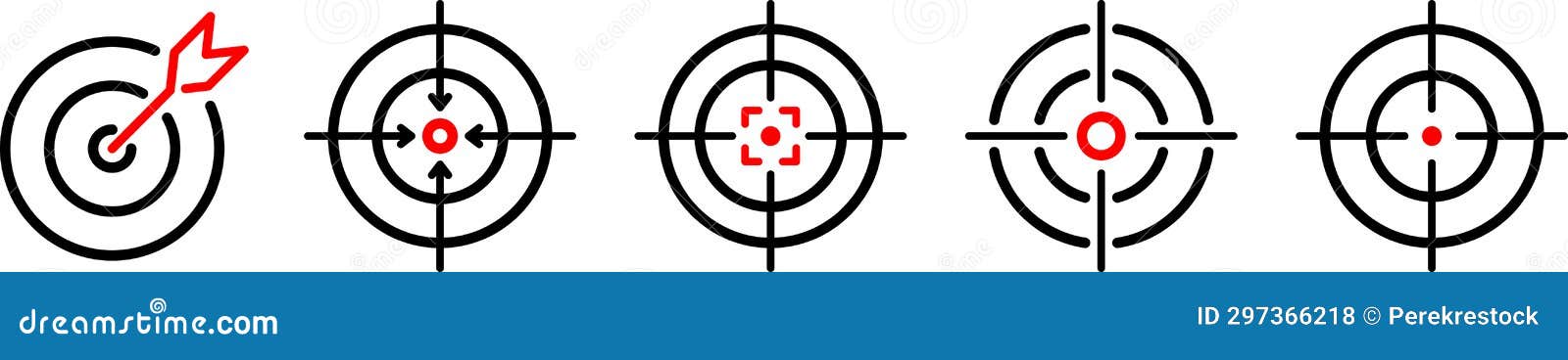Linear Target Icons As a Marketing Focus Concept Stock Illustration ...