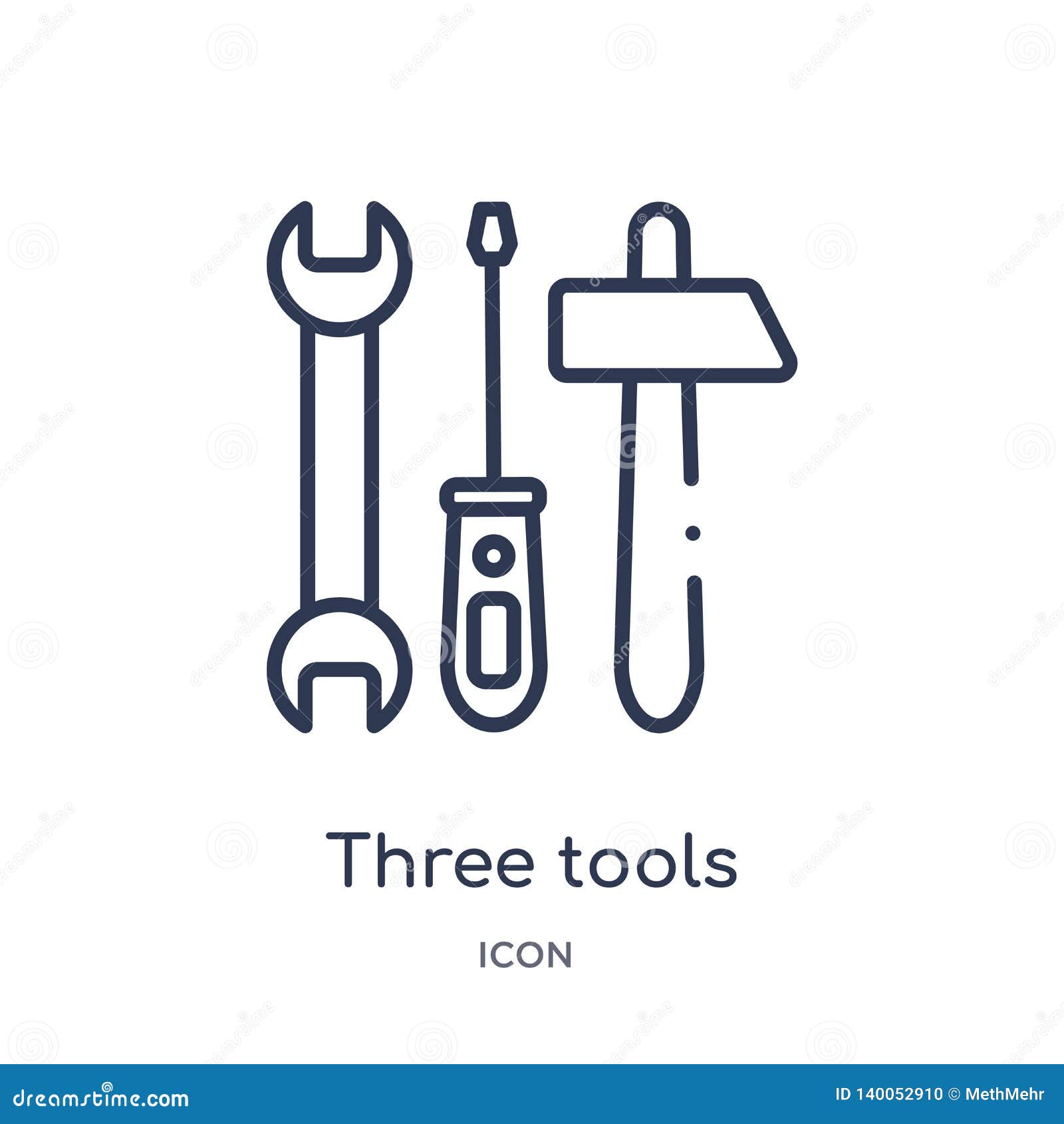 Linear Three Tools Icon From Construction Outline Collection. Thin Line ...