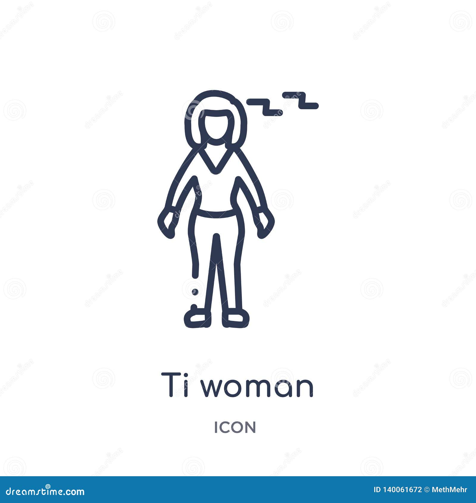 Linear Ti Woman Icon From Ladies Outline Collection Thin Line Ti Woman