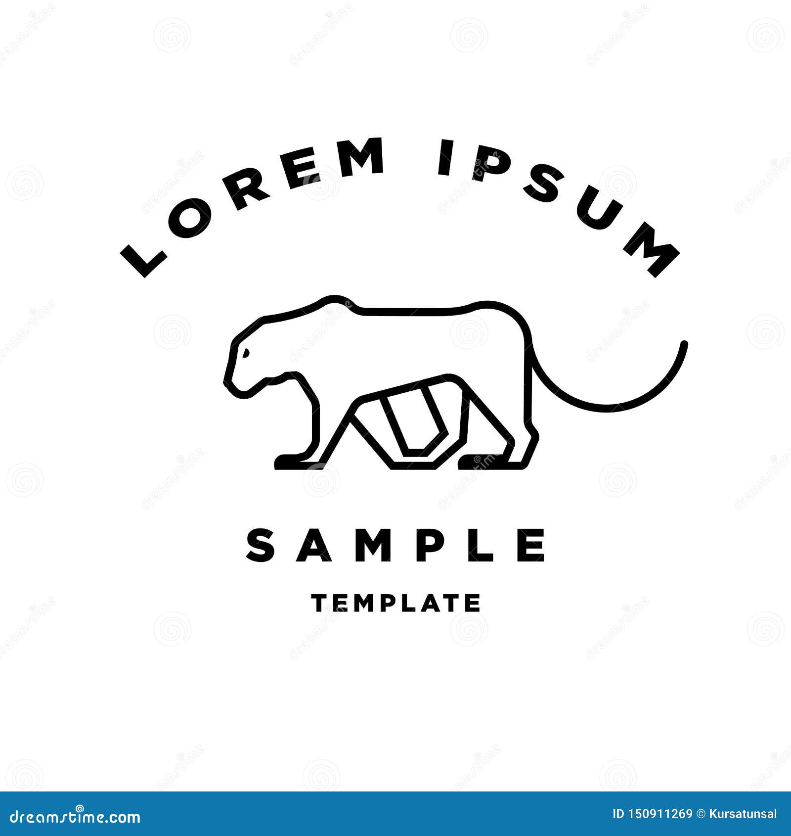 Linear Tiger Sign Vector Design Stock Vector - Illustration of sign ...