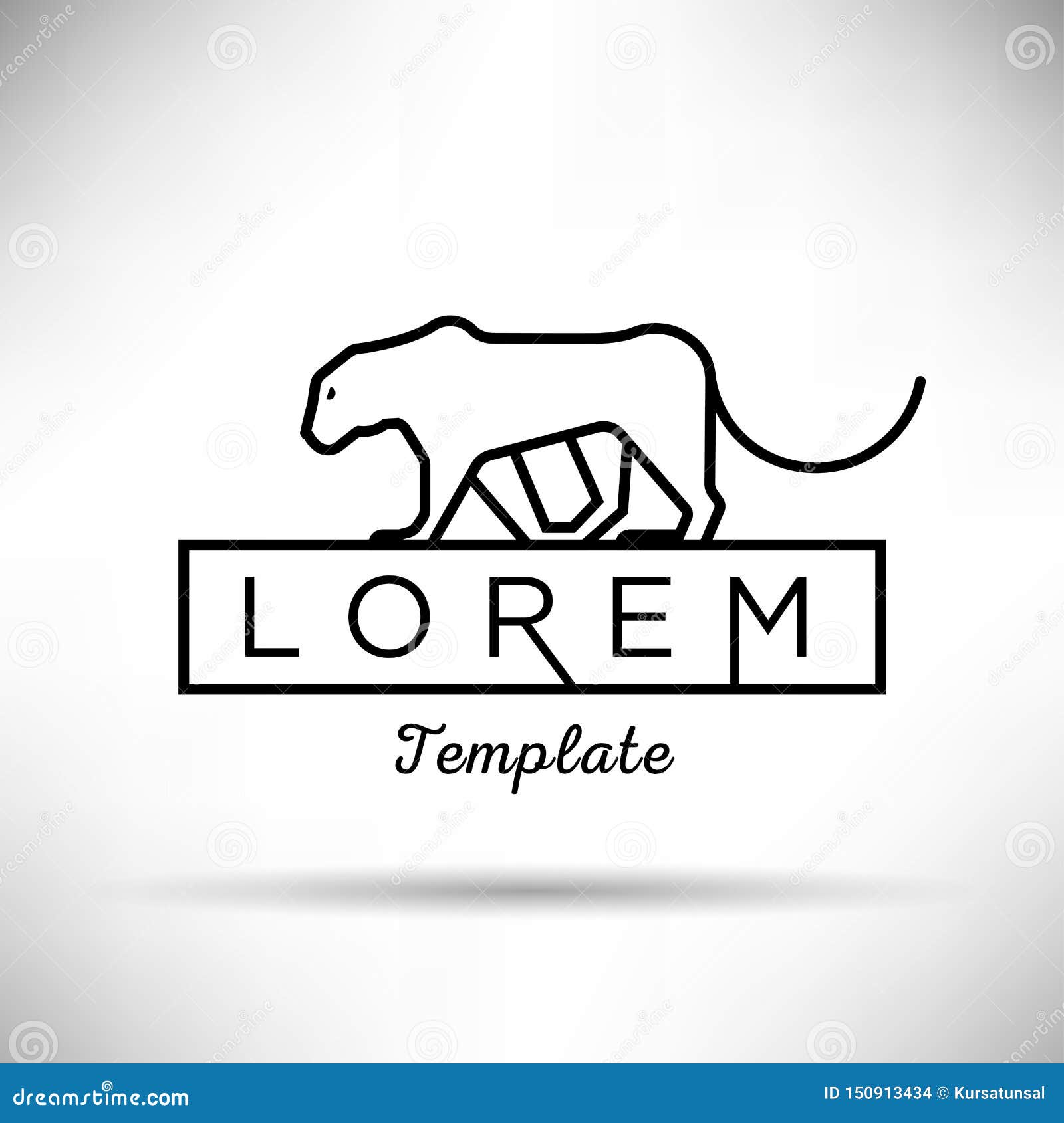 Linear Tiger Sign Vector Design Stock Vector - Illustration of speed ...