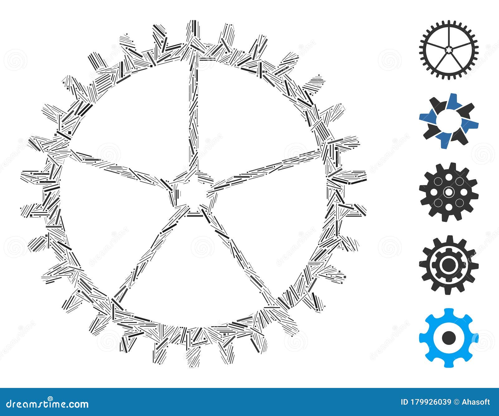 Linear Tooth Wheel Icon Vector Mosaic Stock Illustration - Illustration ...