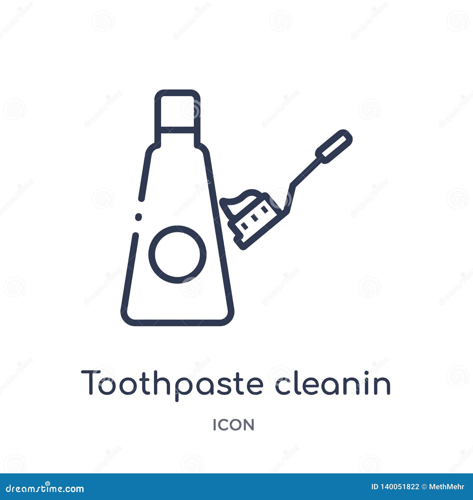 Linear Toothpaste Cleanin Icon from Cleaning Outline Collection. Thin ...