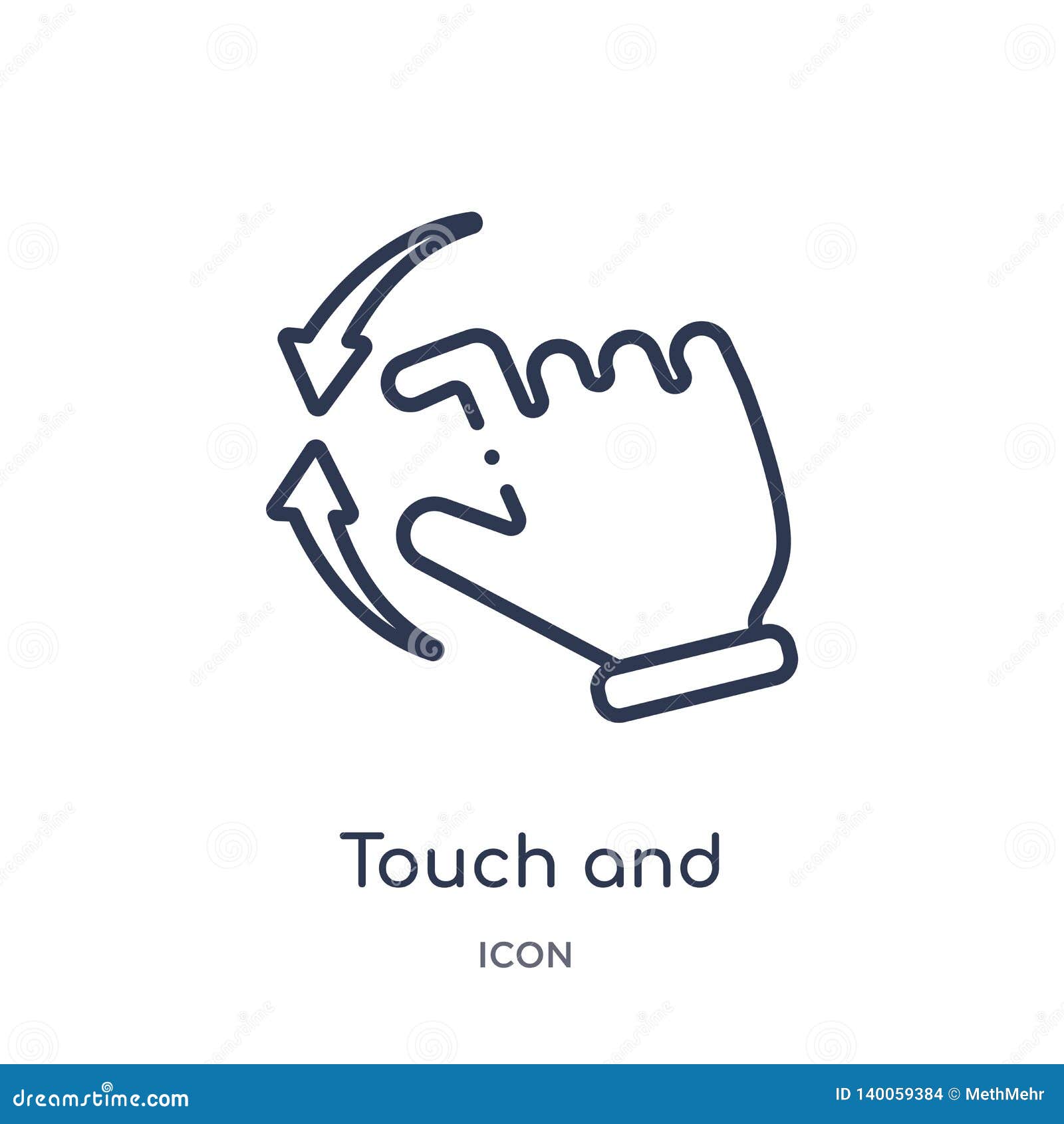 Linear Touch and Downward Sliding Gesture Icon from Hands and Guestures ...