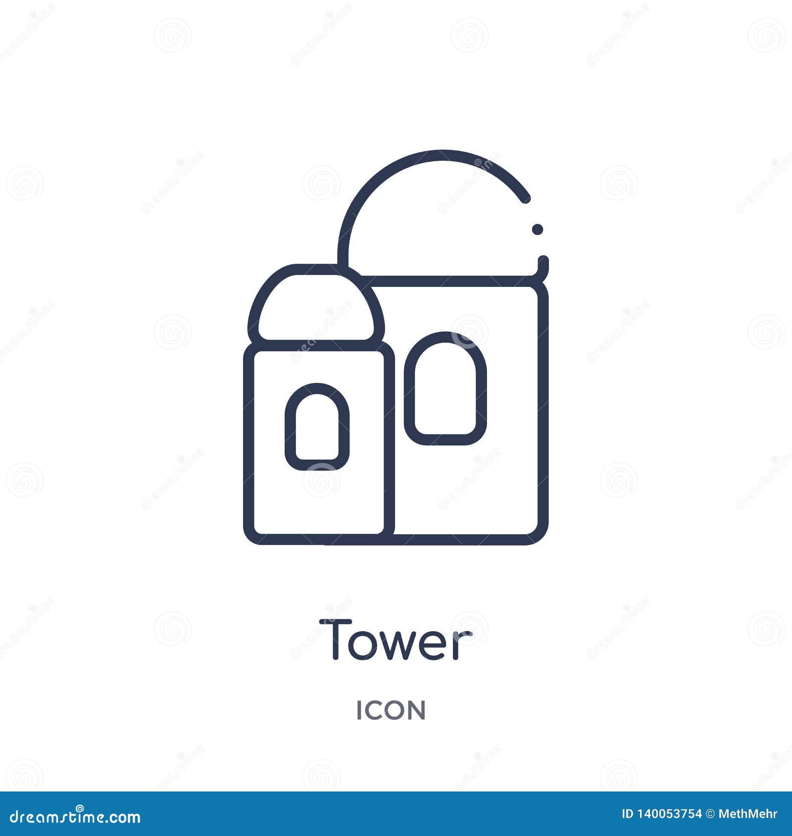 Linear Tower Icon From Desert Outline Collection. Thin Line Tower ...