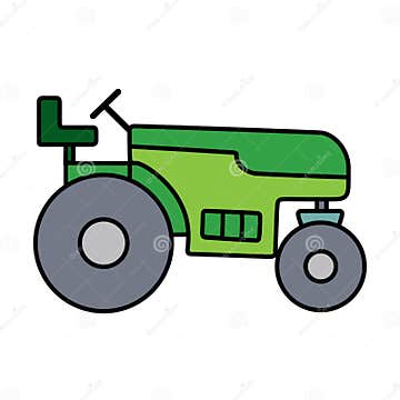 Linear Tractor Separated on White Space Stock Vector - Illustration of ...
