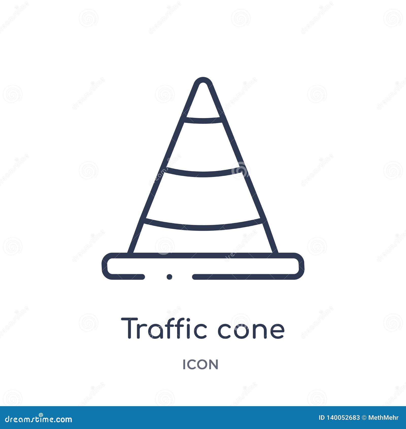 Linear Traffic Cone Icon From Construction Tools Outline Collection ...