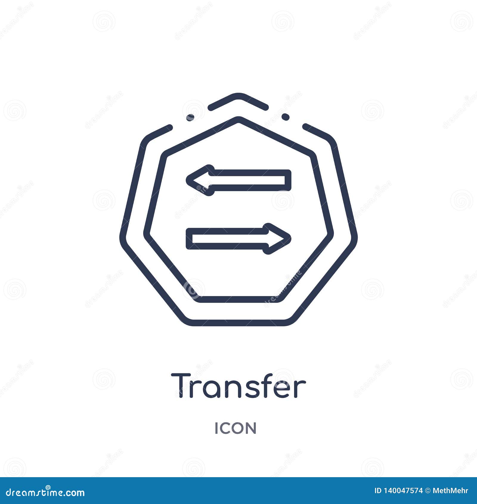 Linear Transfer Icon From Arrows Outline Collection. Thin Line Transfer ...
