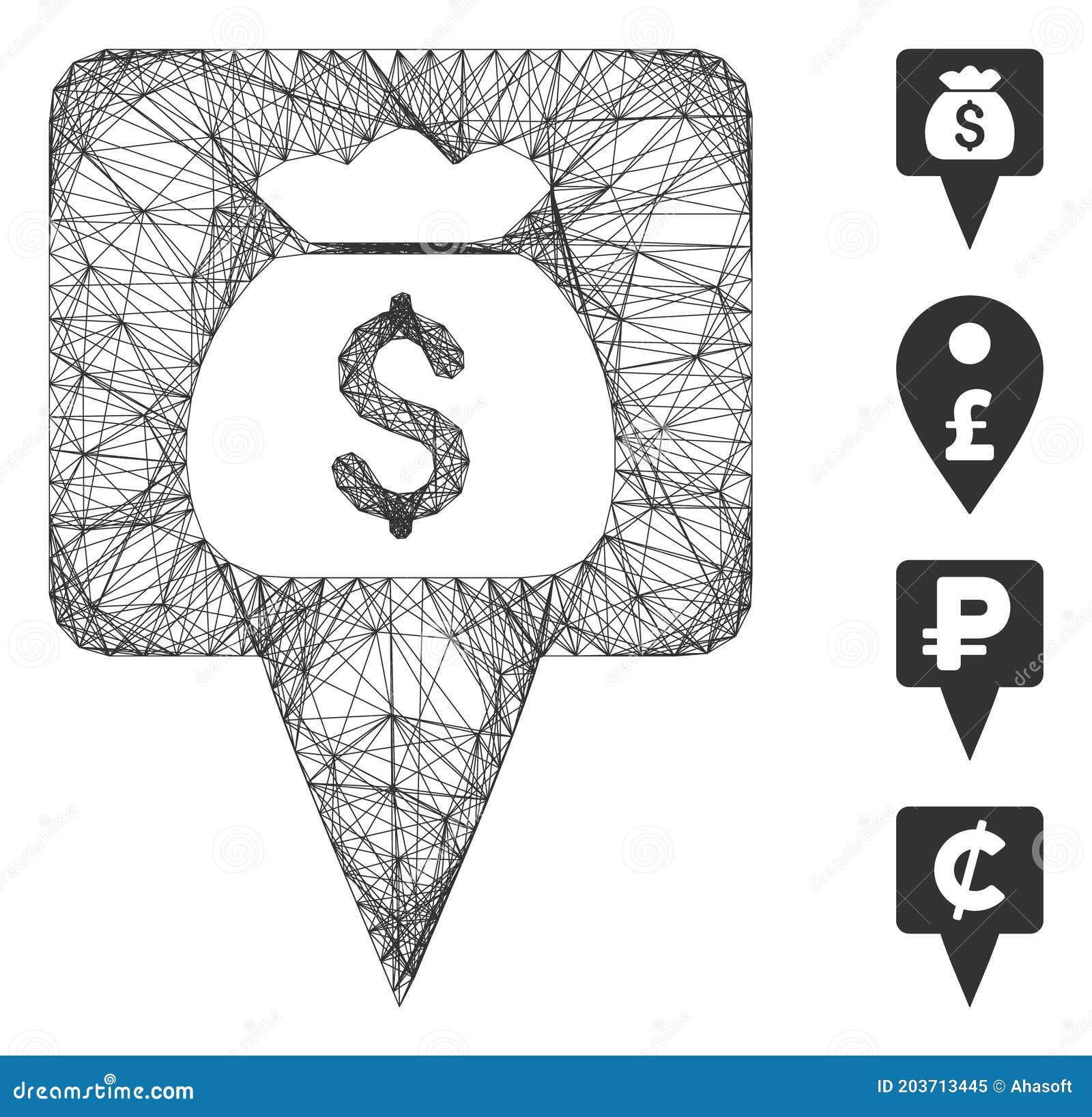 Linear Treasure Map Pointer Vector Mesh Stock Illustration ... Linear Treasure Map Pointer Vector Mesh Stock Illustration ...