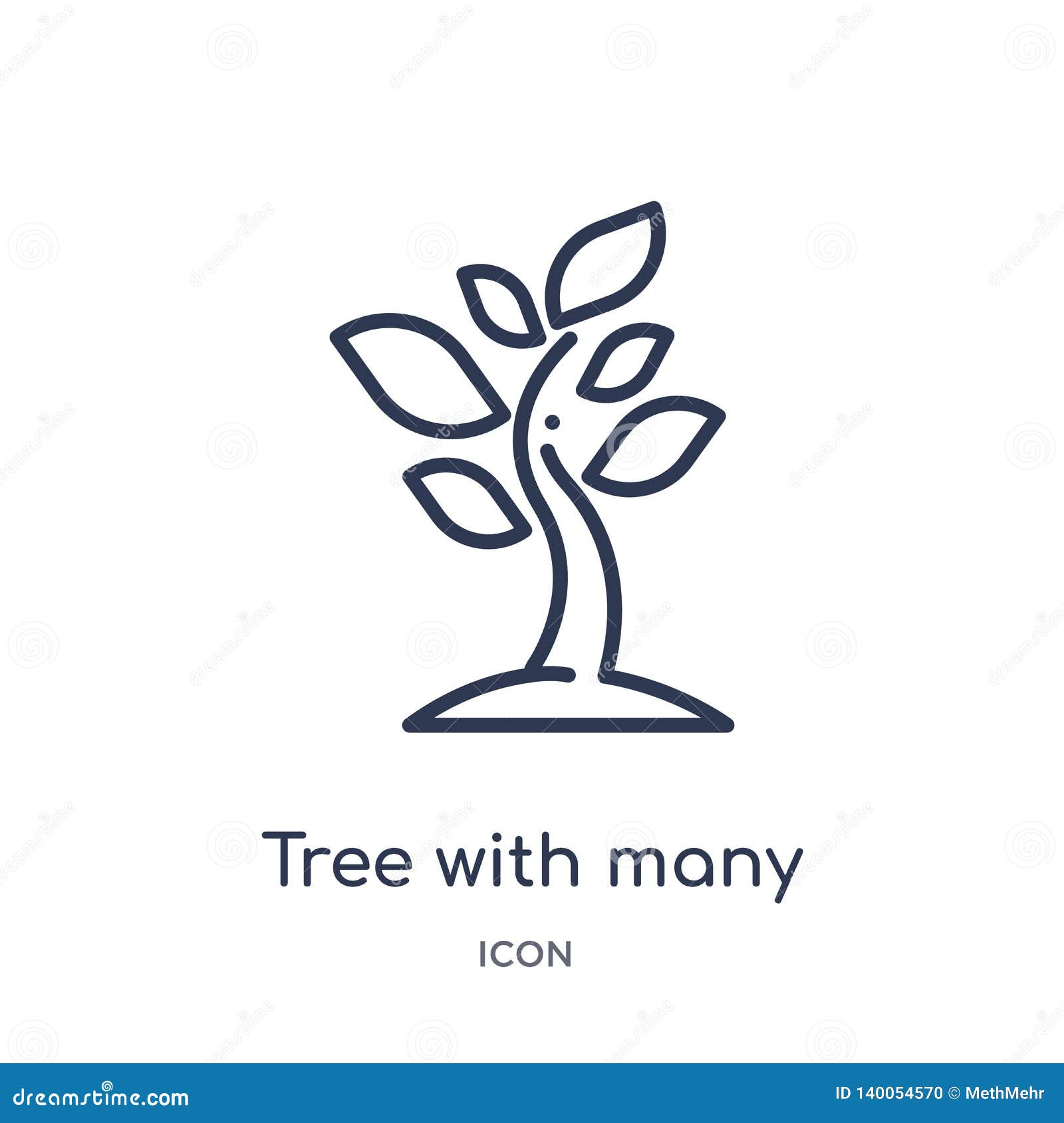 Linear Tree And Roots Icon From Ecology Outline Collection. Thin Line ...