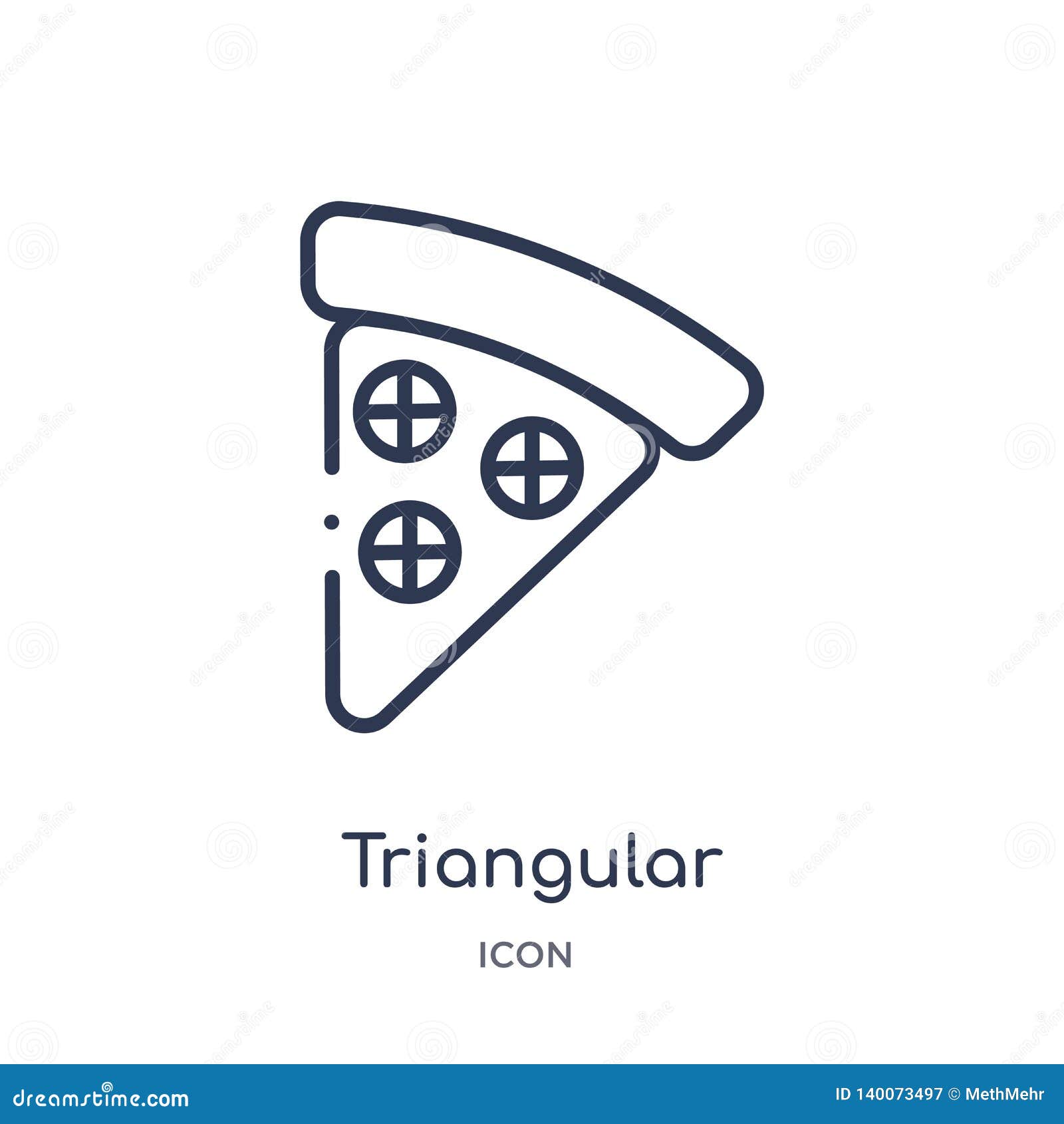 Linear Triangular Pizza Slice Icon from Food Outline Collection. Thin ...