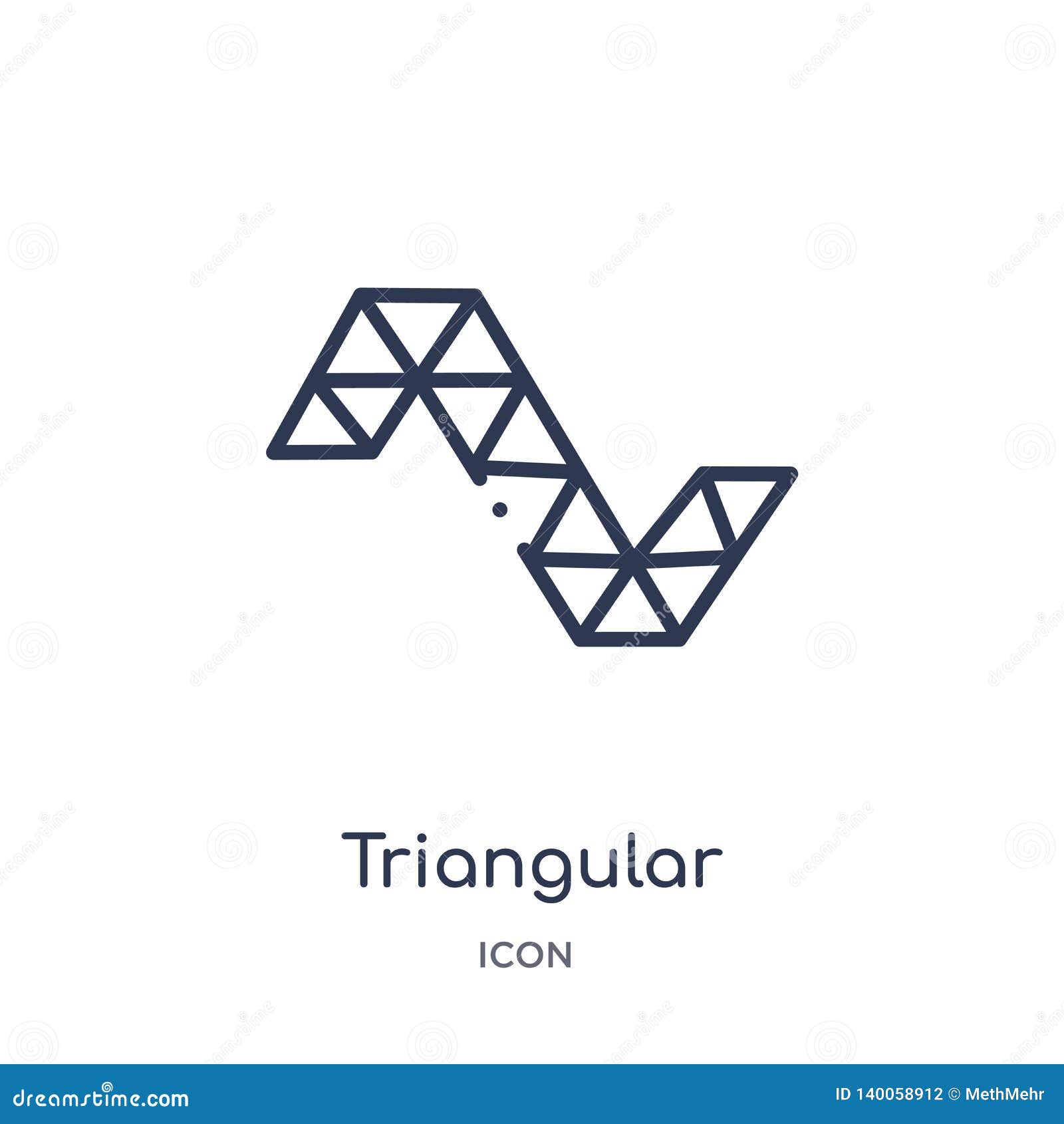 Linear Triangular Shapes Forming Waves Icon from Geometry Outline ...