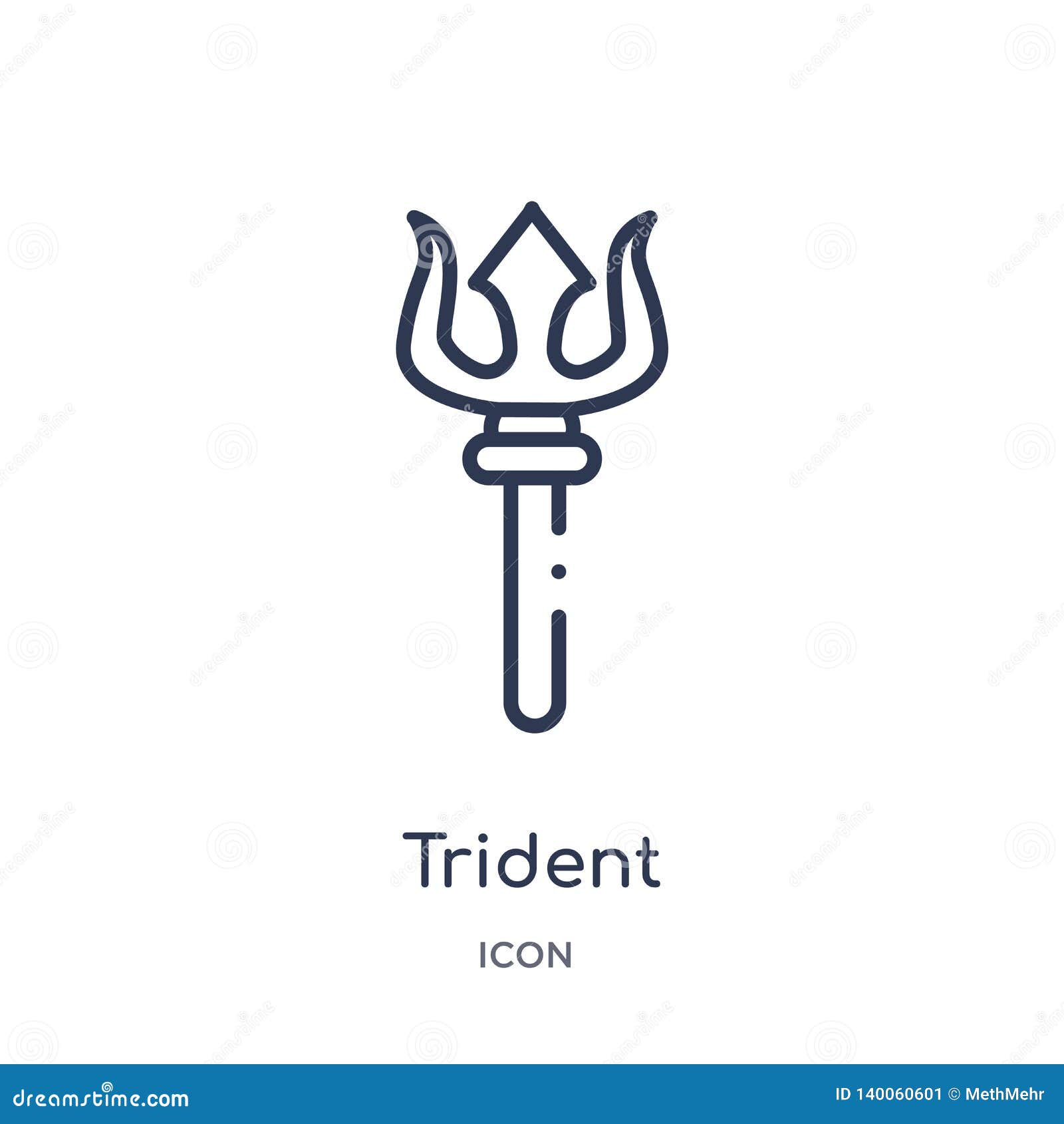 Linear Trident Icon from India Outline Collection. Thin Line Trident ...