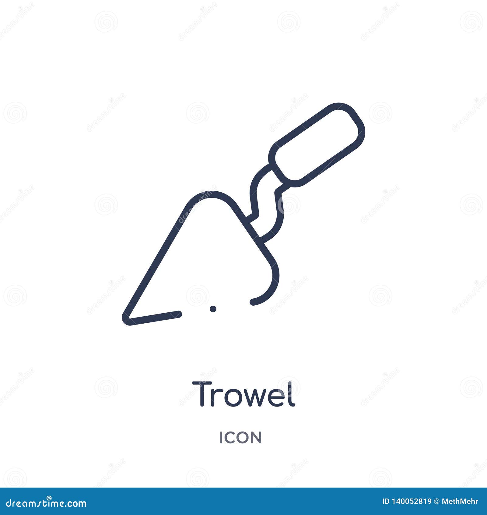 Linear Trowel Icon from Construction Tools Outline Collection. Thin ...