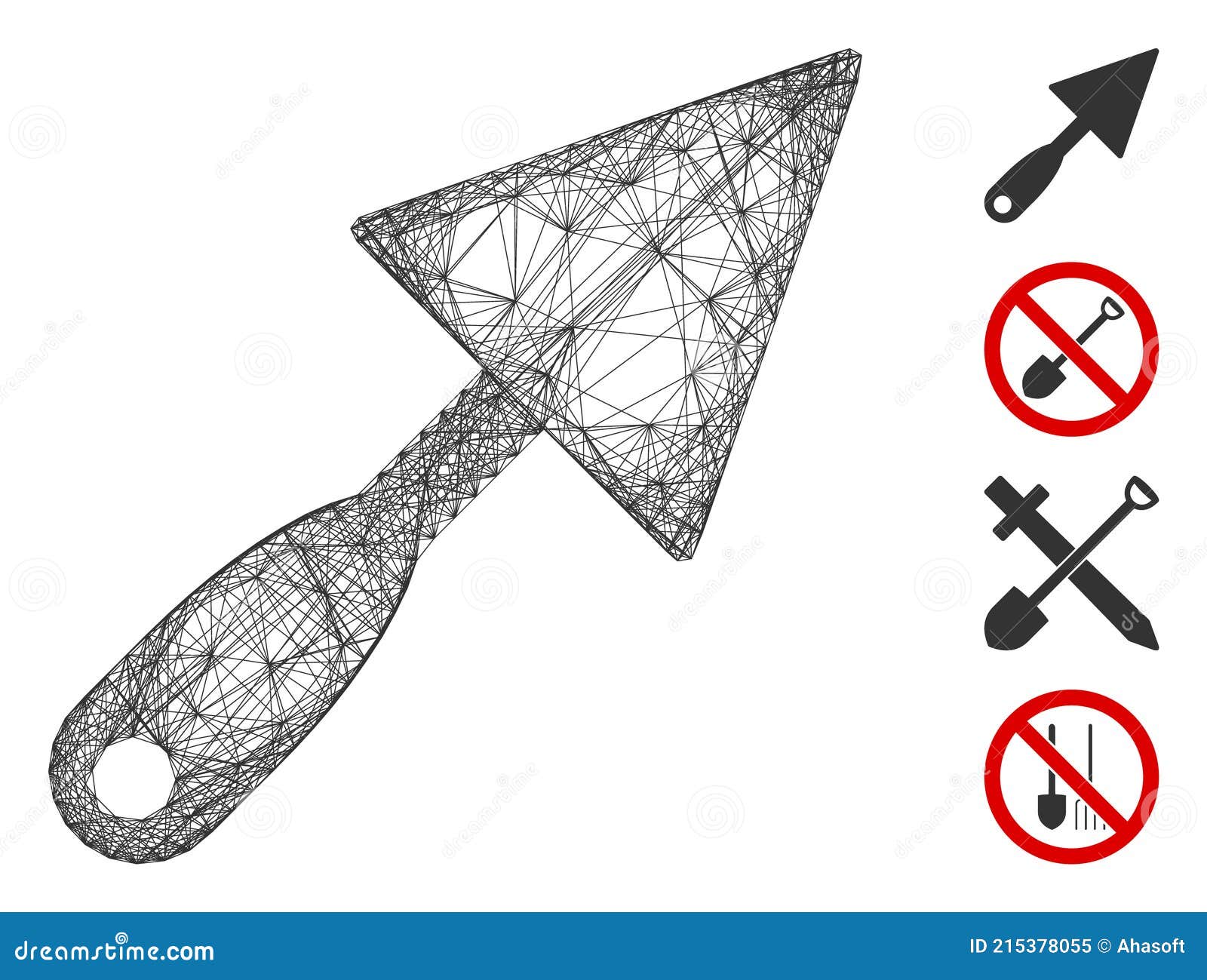Linear Trowel Vector Mesh stock vector. Illustration of pattern - 215378055