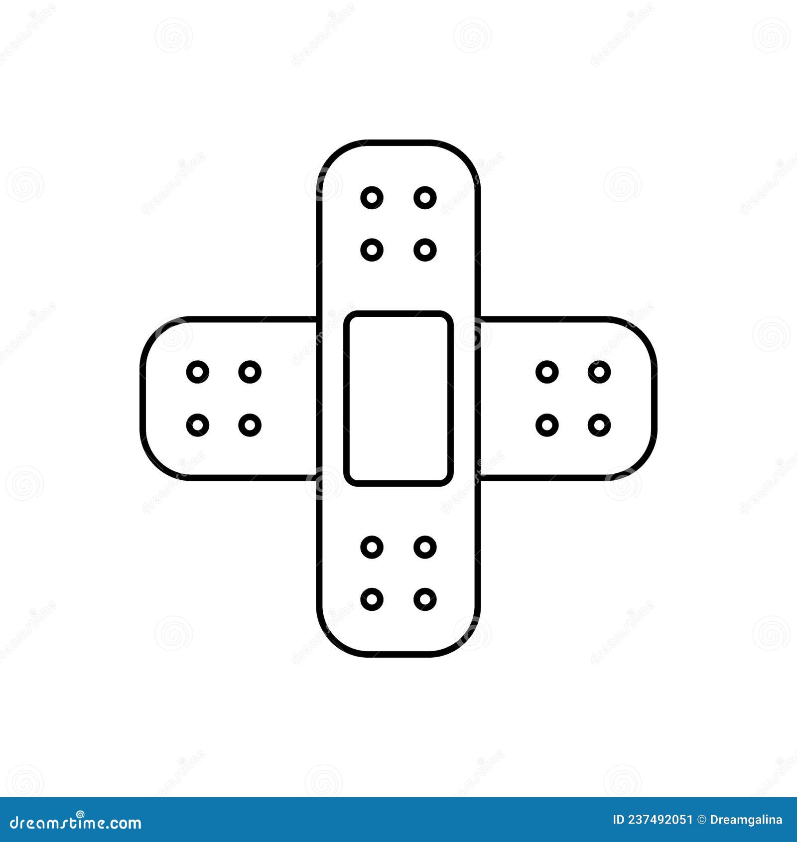 Linear two medical plaster stock vector. Illustration of antiseptic ...