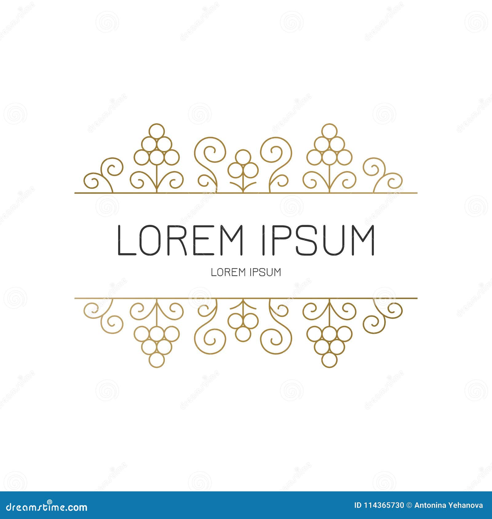 Linear Typographical Elements. Stock Vector - Illustration of menu ...