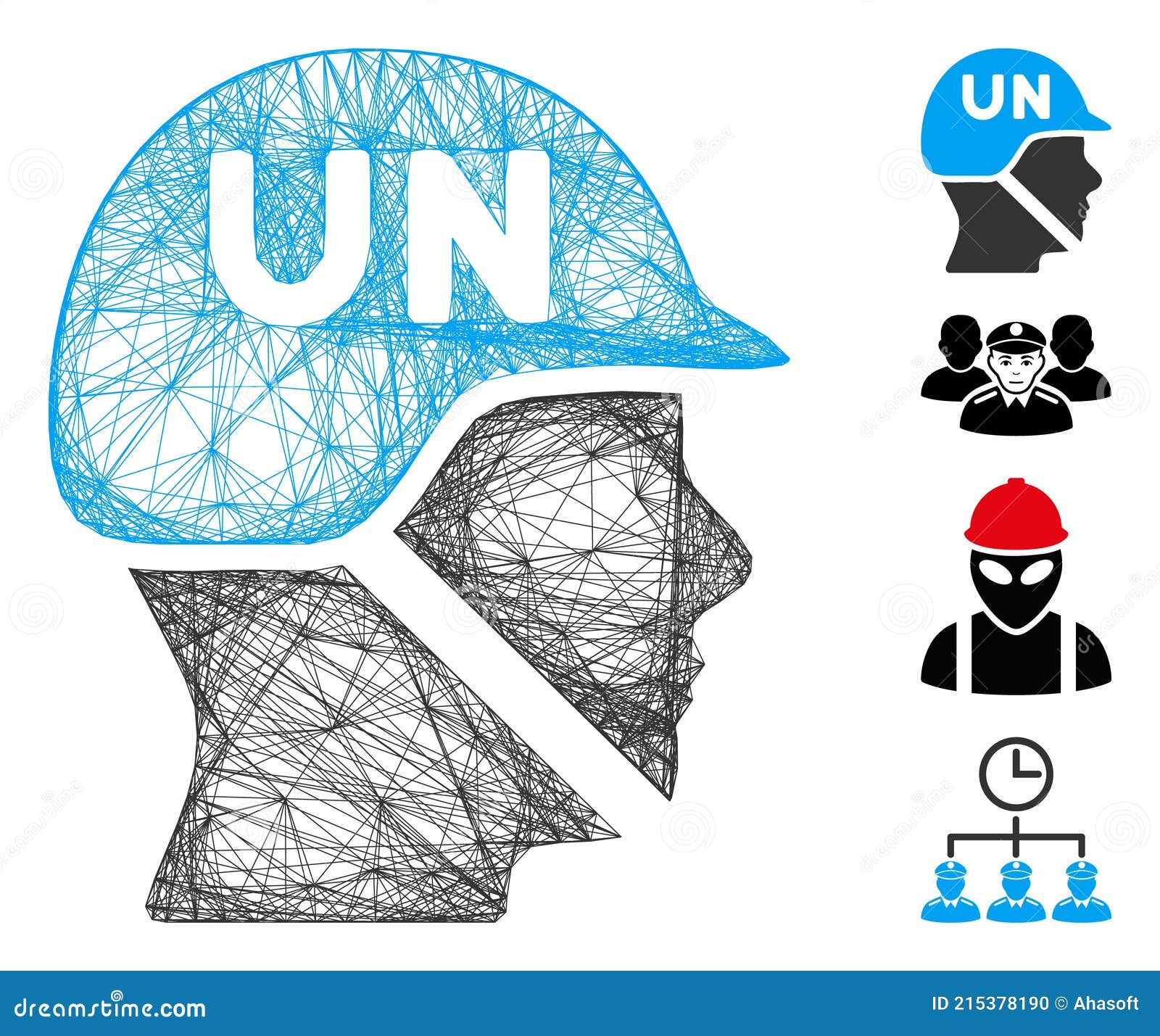 Linear United Nations Soldier Helmet Vector Mesh Stock Vector ...
