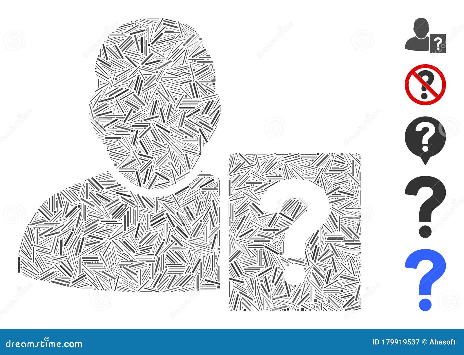 Linear User Status Question Icon Vector Collage Stock Illustration ...