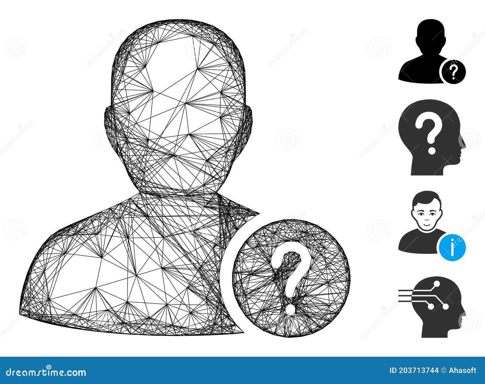 Linear User Status Vector Mesh Stock Illustration - Illustration of ...