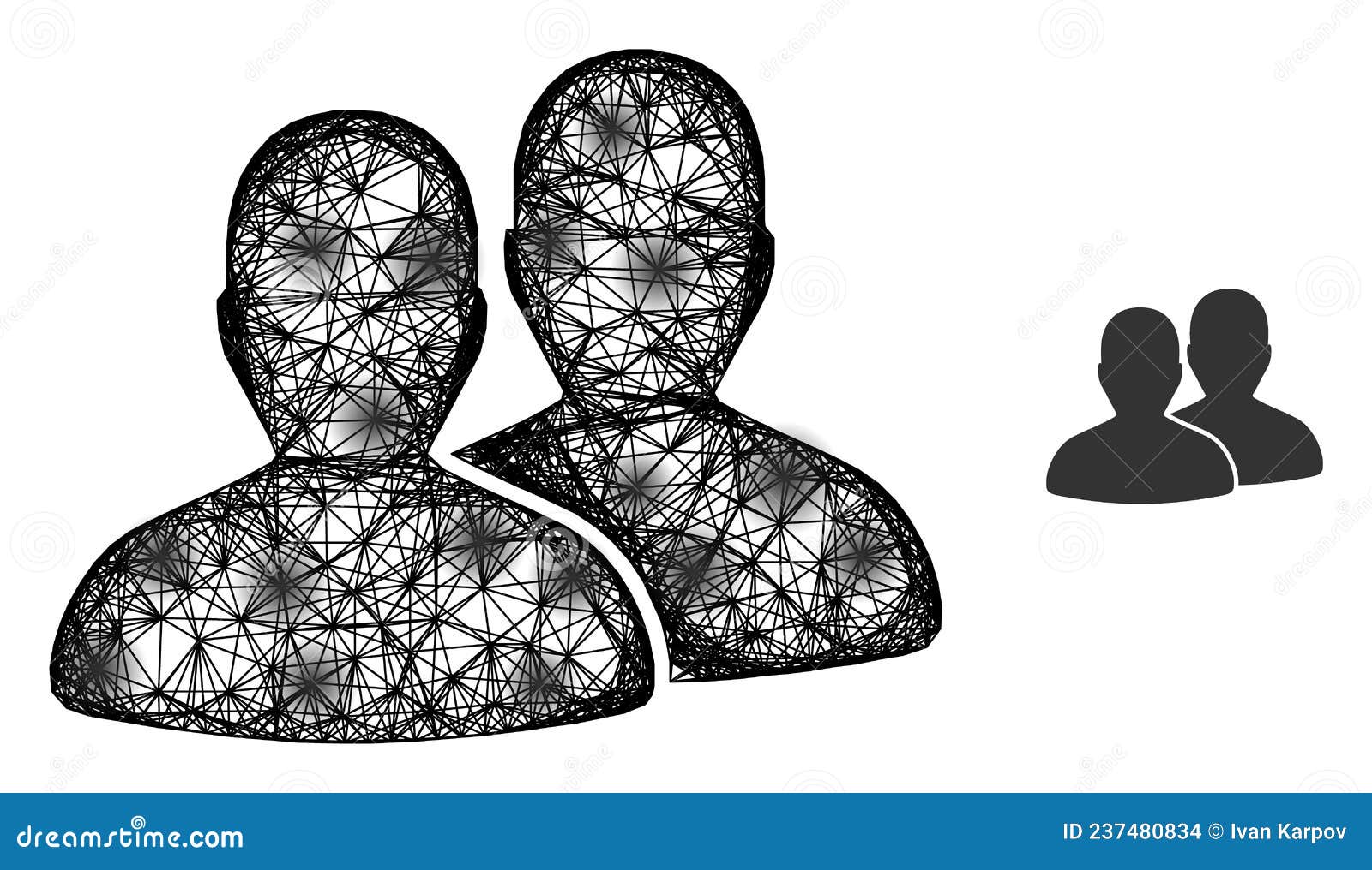 Linear Users Icon with Spots Stock Vector - Illustration of forum ...