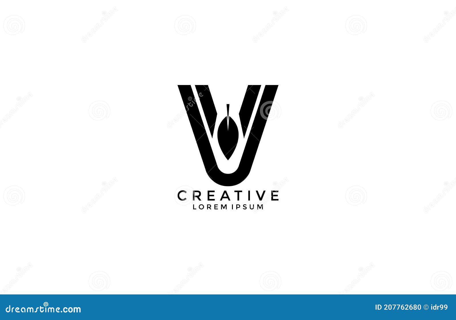 Linear V Leaf Logogram Vector Stock Illustration - Illustration of ...