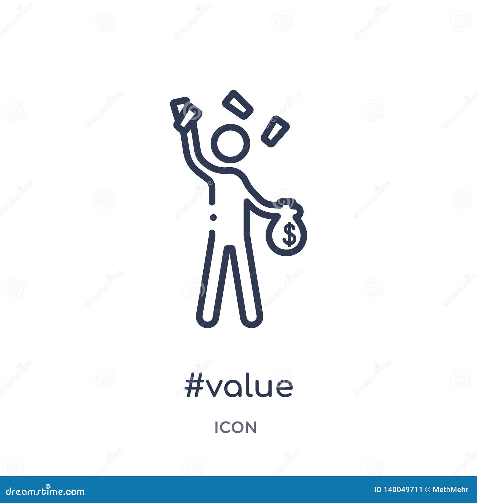Linear #value Icon from Behavior Outline Collection. Thin Line #value ...