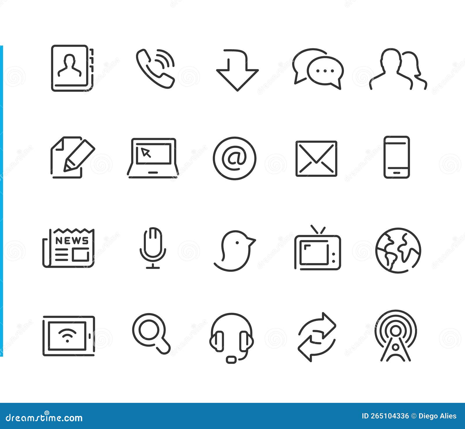 Communications Icons -- Printemps Series Vector Illustration ...