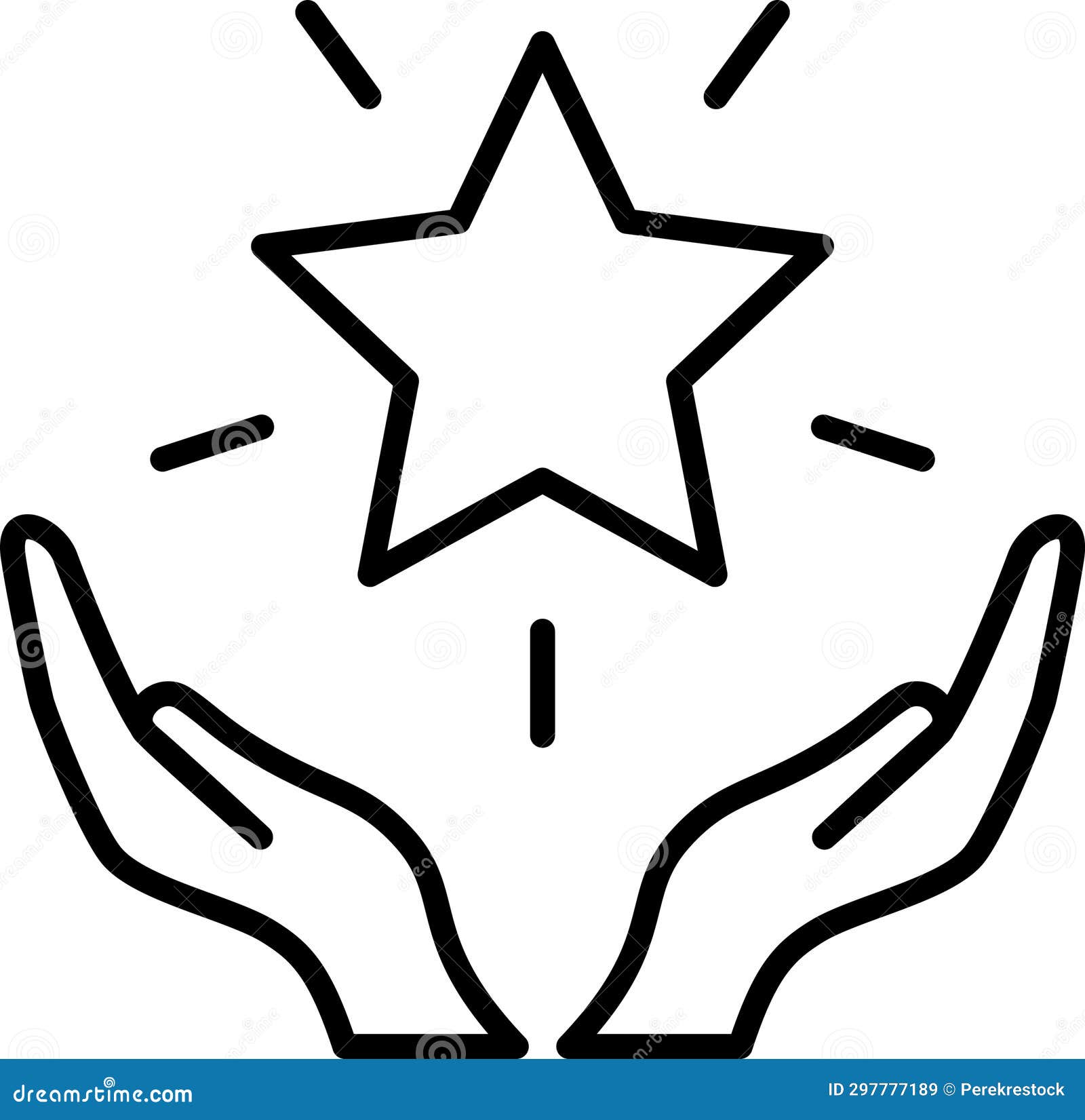 Linear Vector Icon of a Star in the Hands As a Business Values Stock ...