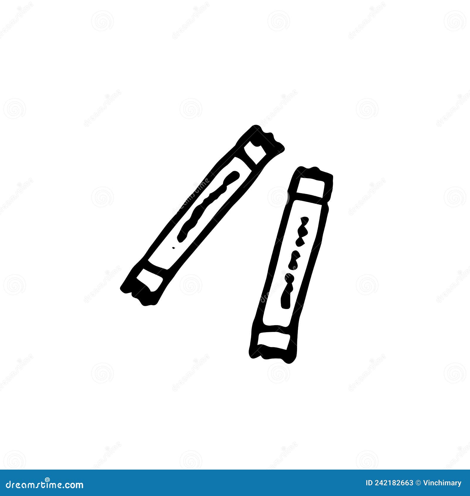 Linear Vector Illustration of Small Packets of Sugar Stock Vector ...