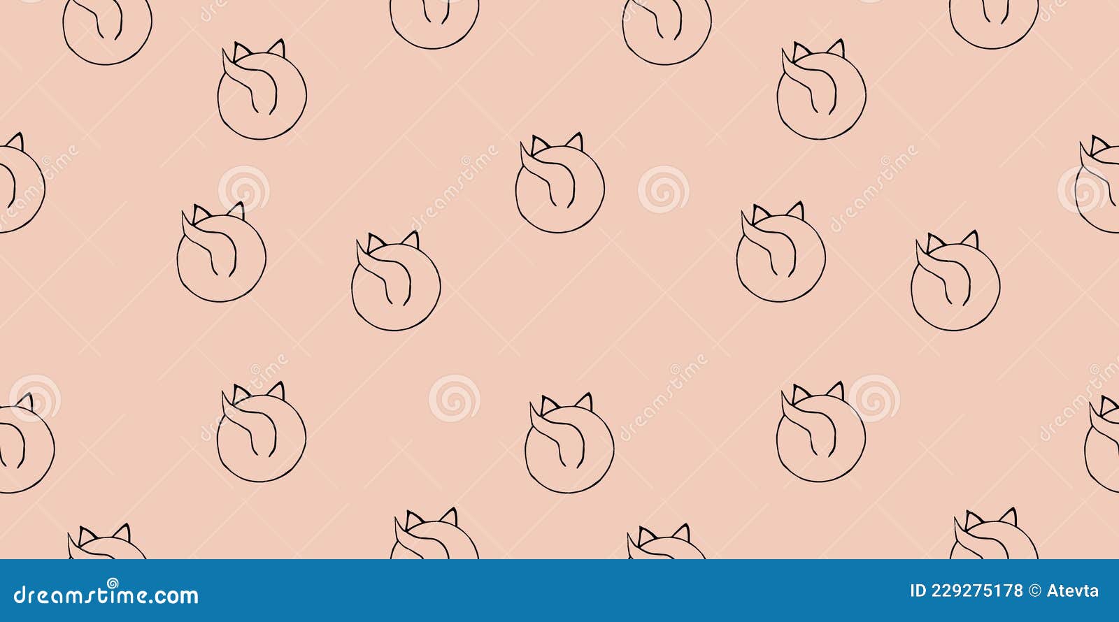 Linear Vector Image of Animals in a Minimalistic Style. Seamless ...