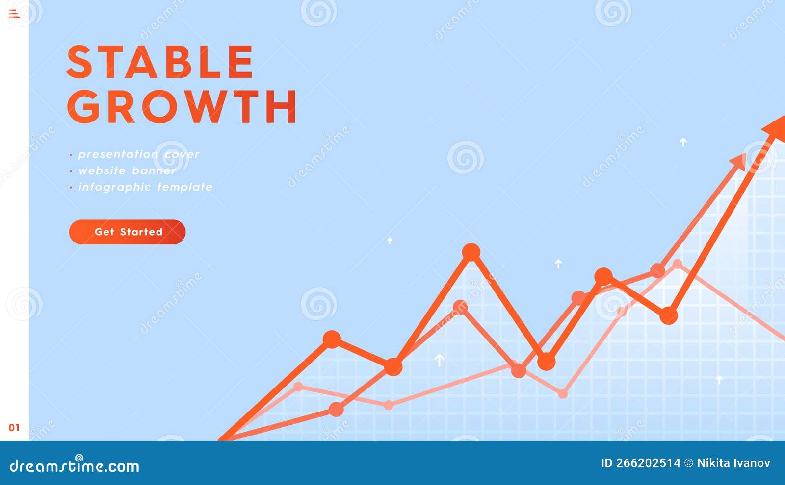 Linear Vector Infographic of Stable Growth. Modern Infographics with ...