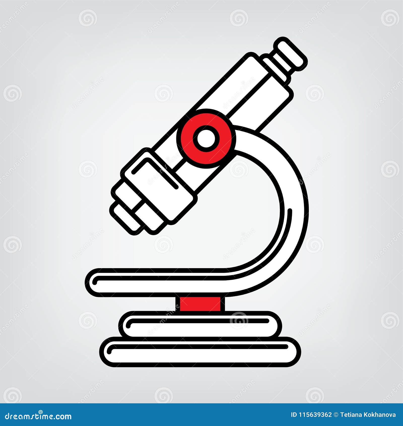 Linear vector microscope. stock vector. Illustration of research ...