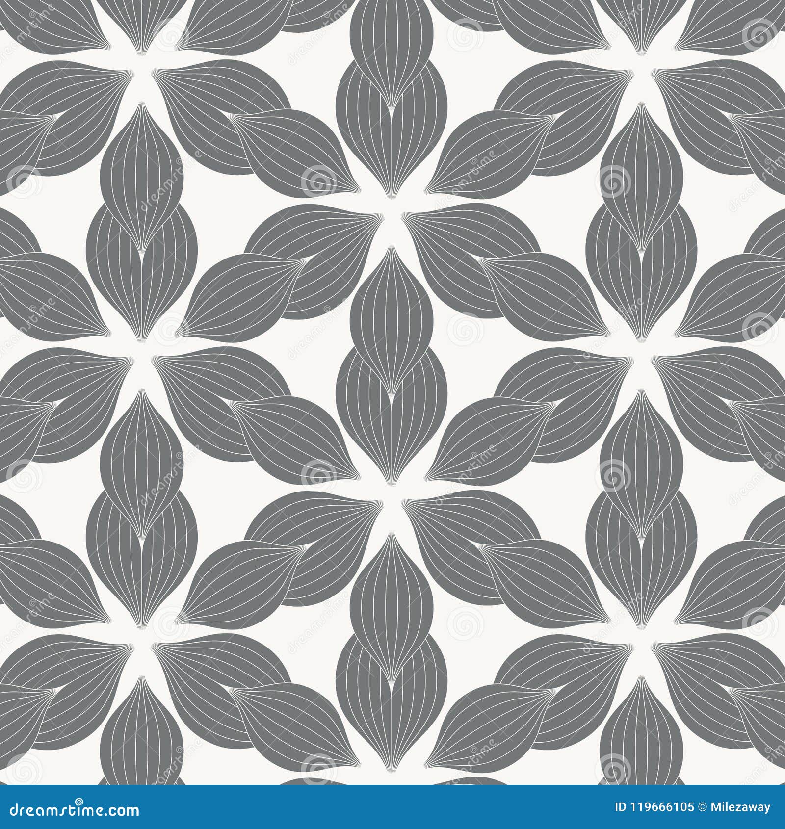 Linear Vector Pattern, Repeating Abstract Flower Leaves Design for ...