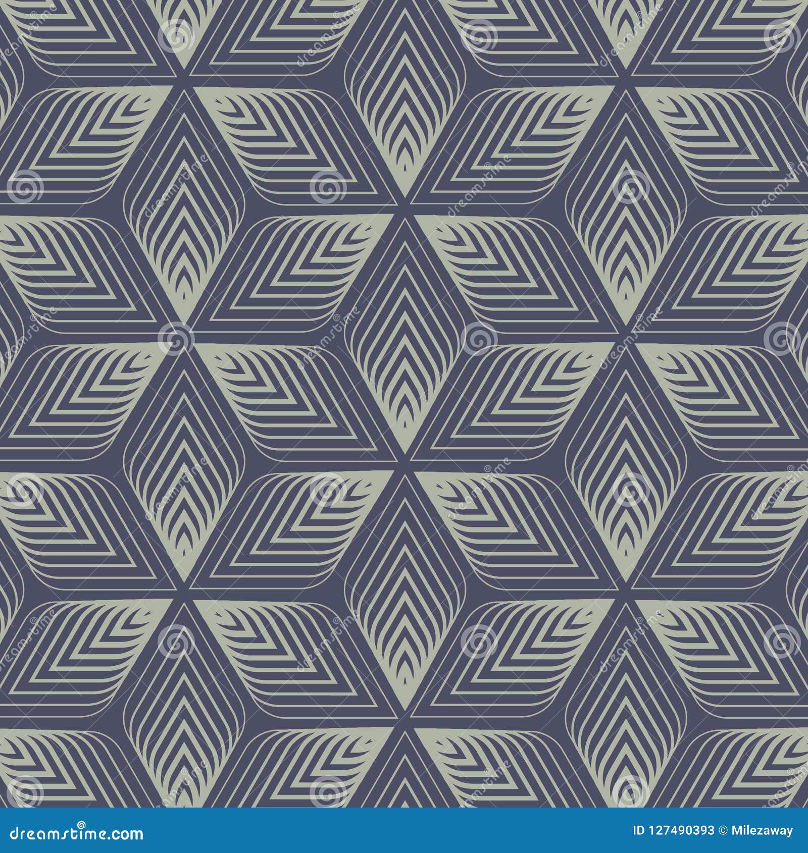 Linear Vector Pattern, Repeating Abstract Leaves, Gray Line of Leaf or ...