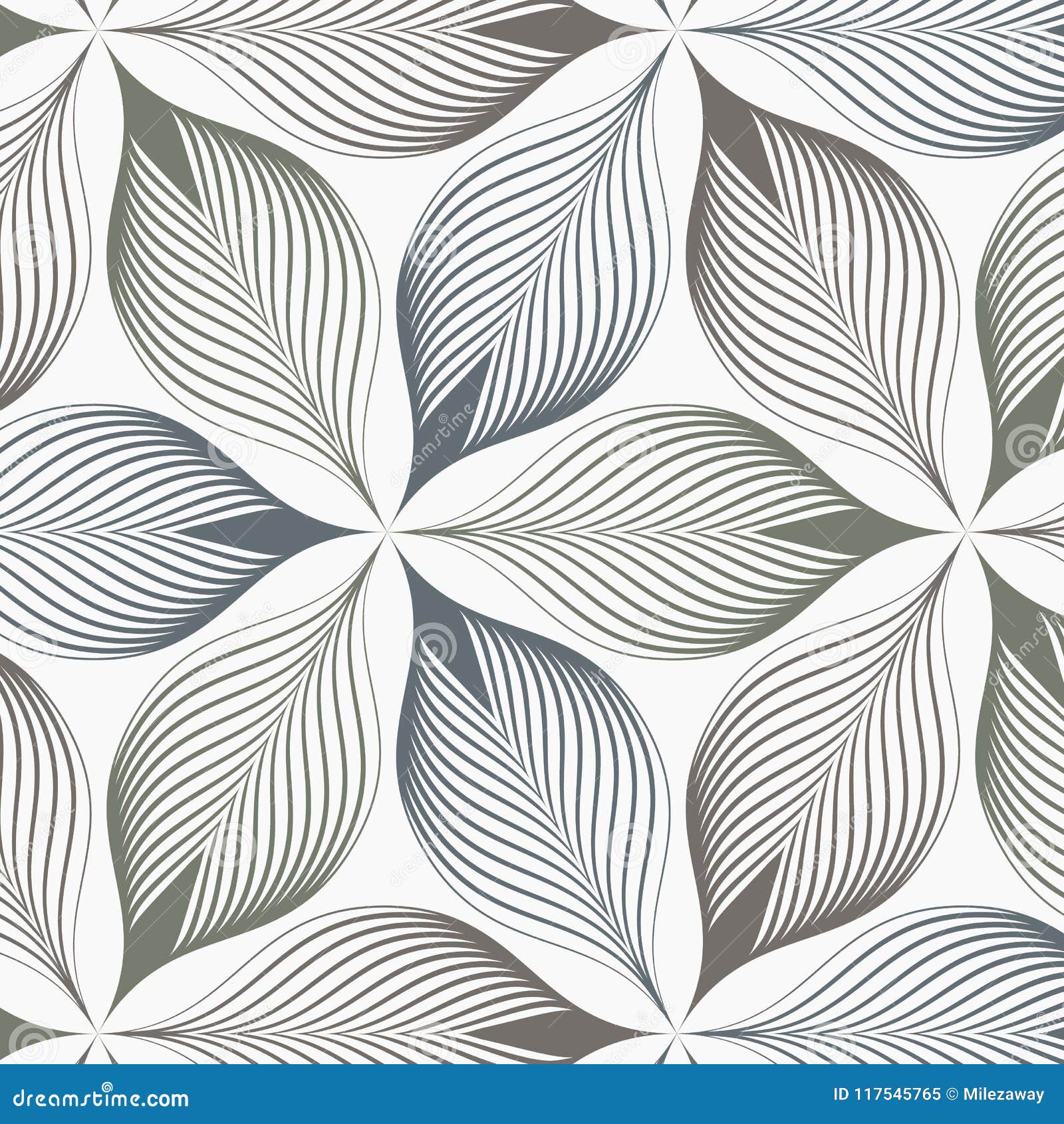 Linear Vector Pattern Repeating Abstract A Linear Leaf Each Circling