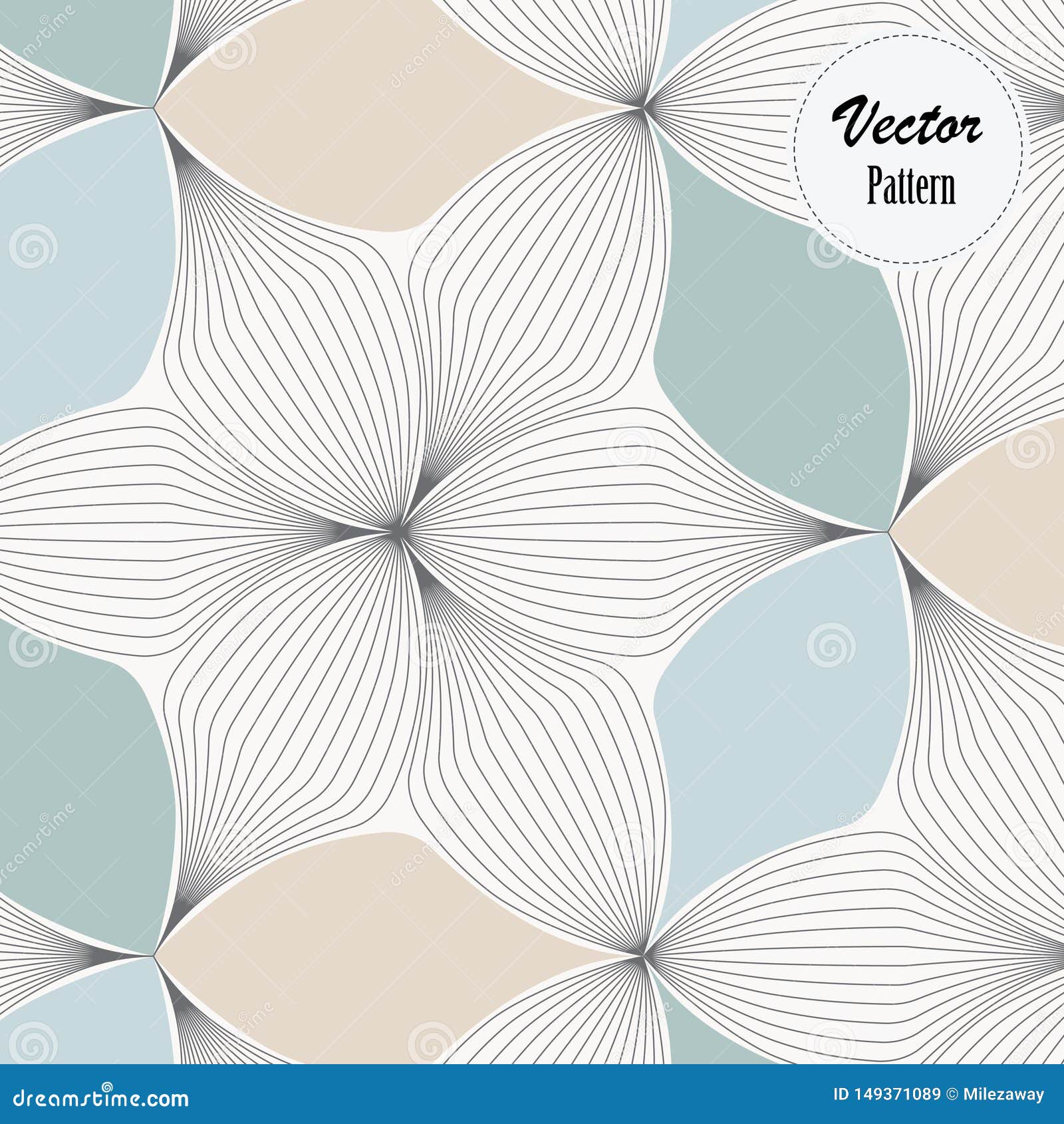 Linear Vector Pattern. Repeating Geometric Abstract Petal of Flower and ...