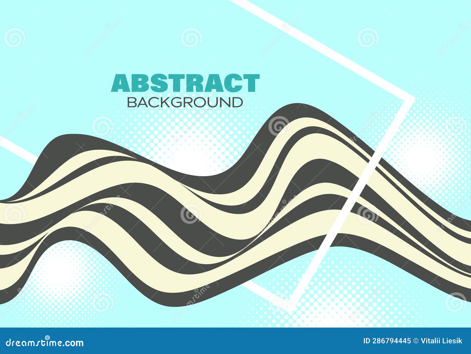 Linear Vector Wavy Abstract Background, Lines in Retro Style. Stock Illustration - Illustration ...