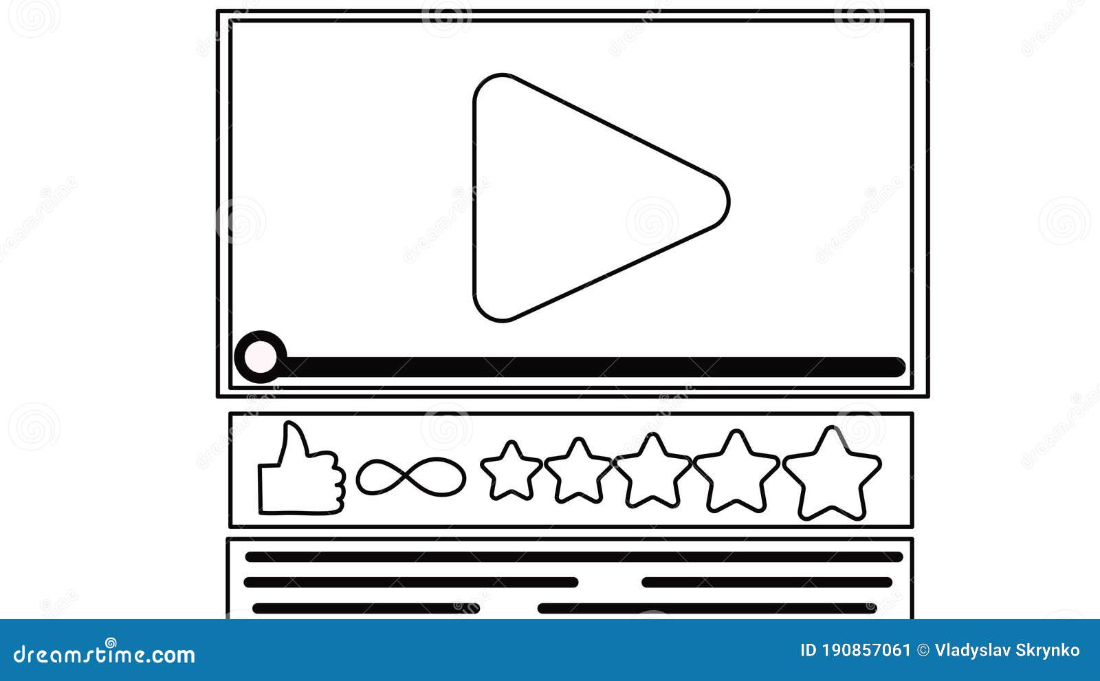 Linear video player stock video. Video of active, internet - 190857061