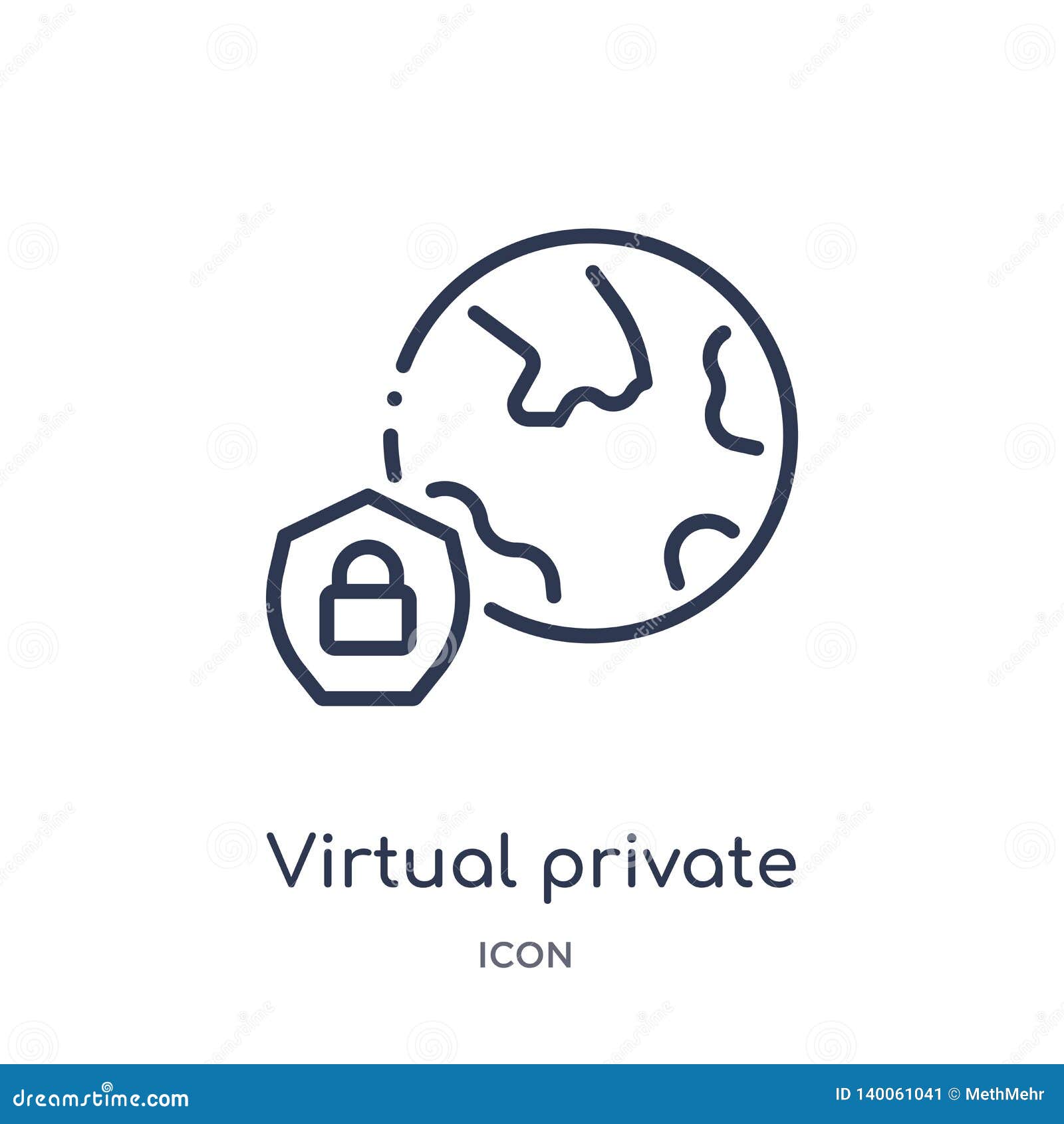 Linear Virtual Private Network Icon From Internet Security And Networking Outline Collection