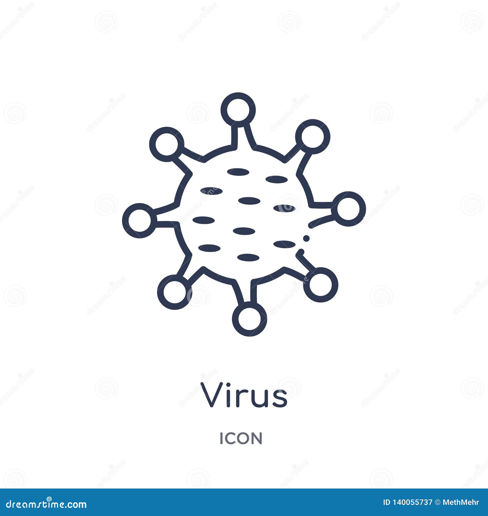 Linear Virus Icon from Education Outline Collection. Thin Line Virus ...