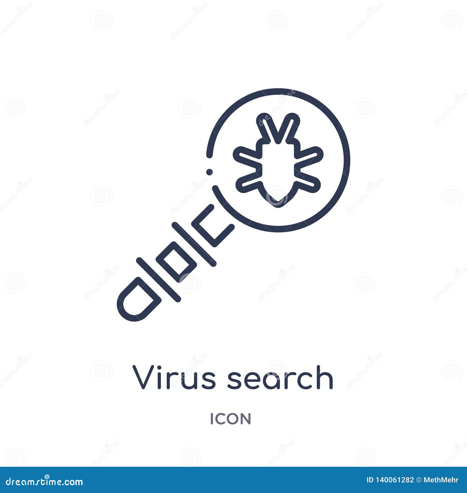 Linear Virus Search Icon from Internet Security and Networking Outline ...