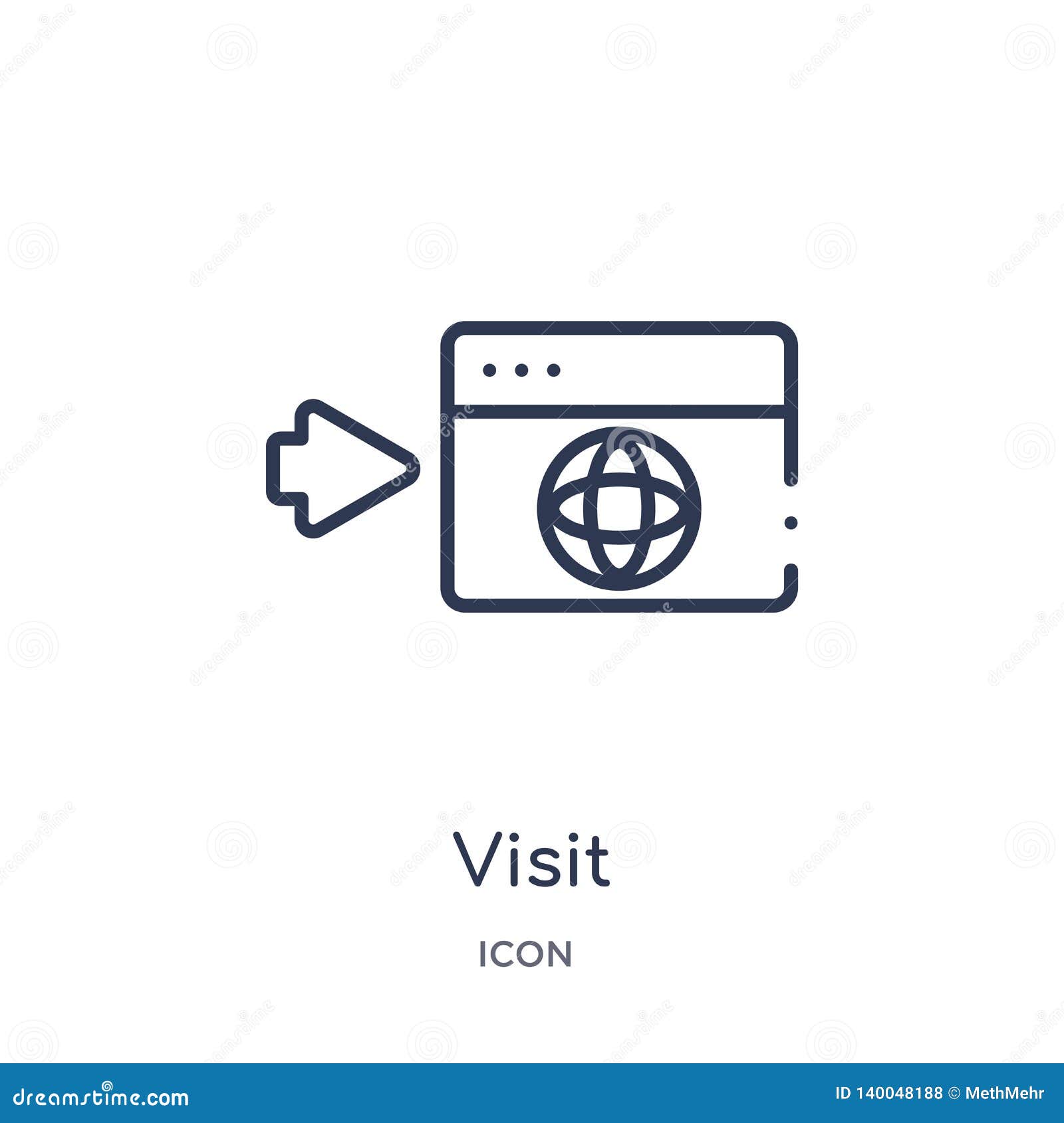 Linear Visit Icon from Artifical Intelligence Outline Collection. Thin ...